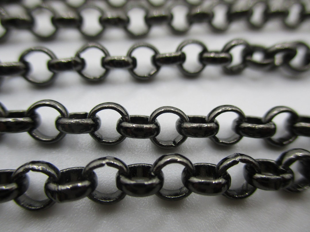 Gunmetal Rolo Cable Chain 4mm, Unsoldered Links, Jewelry/necklace ...