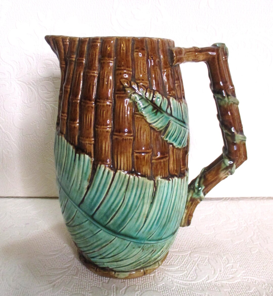19th Century Wardle & Co., Hanley, England; 7 Inch Majolica Pitcher/jug ...