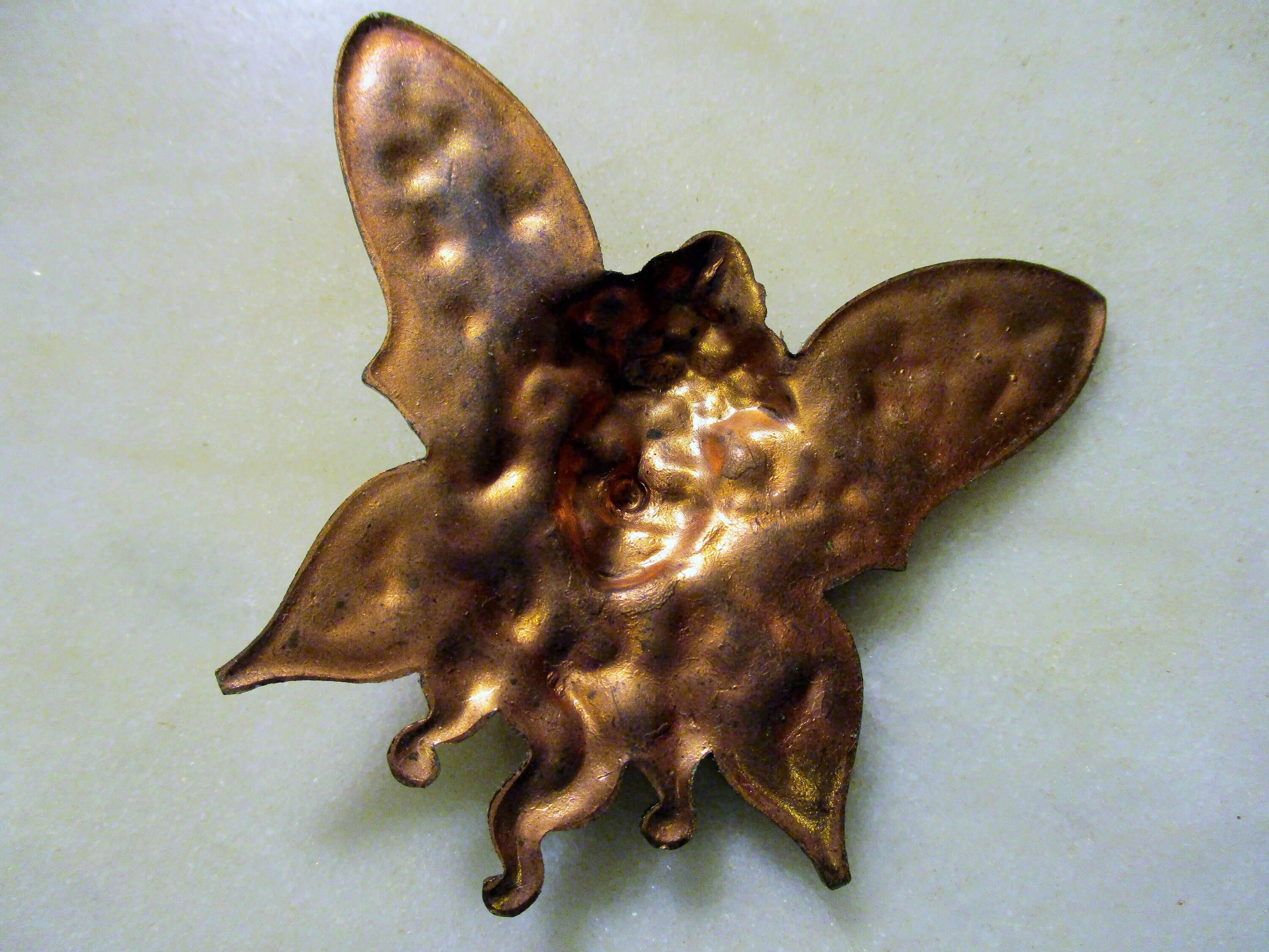 Rare Antique French Edwardian Stamping; Winged Butterfly Girl, Garden ...