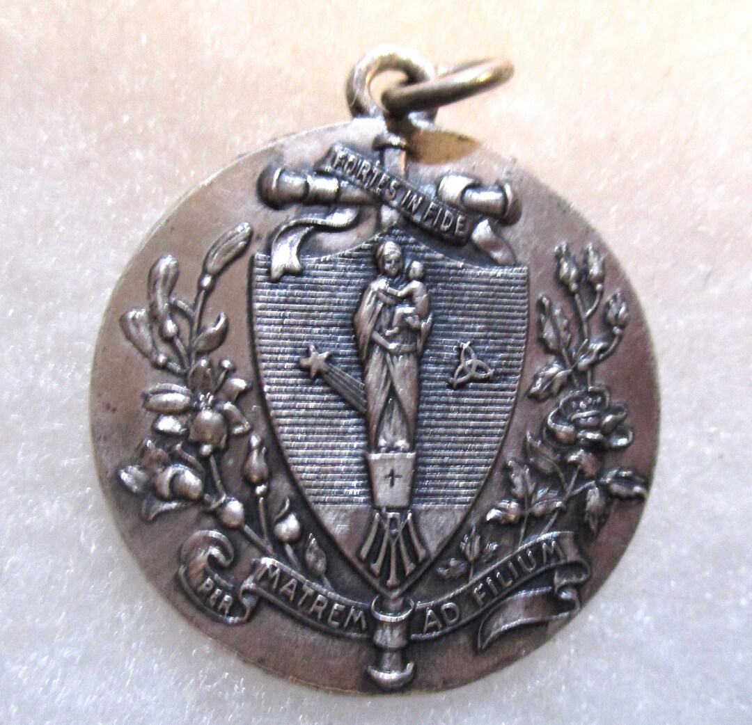 Vintage Sterling Silver Religious Medal/pendant, Marianist Order the ...