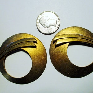 6 Vintage Open Center Art Deco Style Hoops Round - Etsy