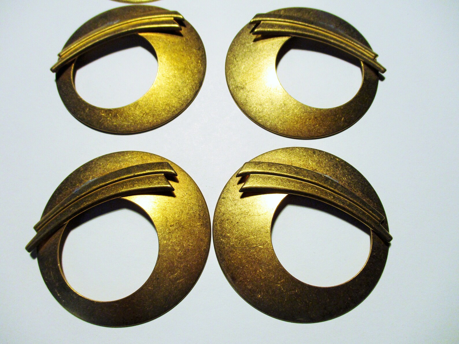 6 Vintage Open Center Art Deco Style Hoops Round - Etsy