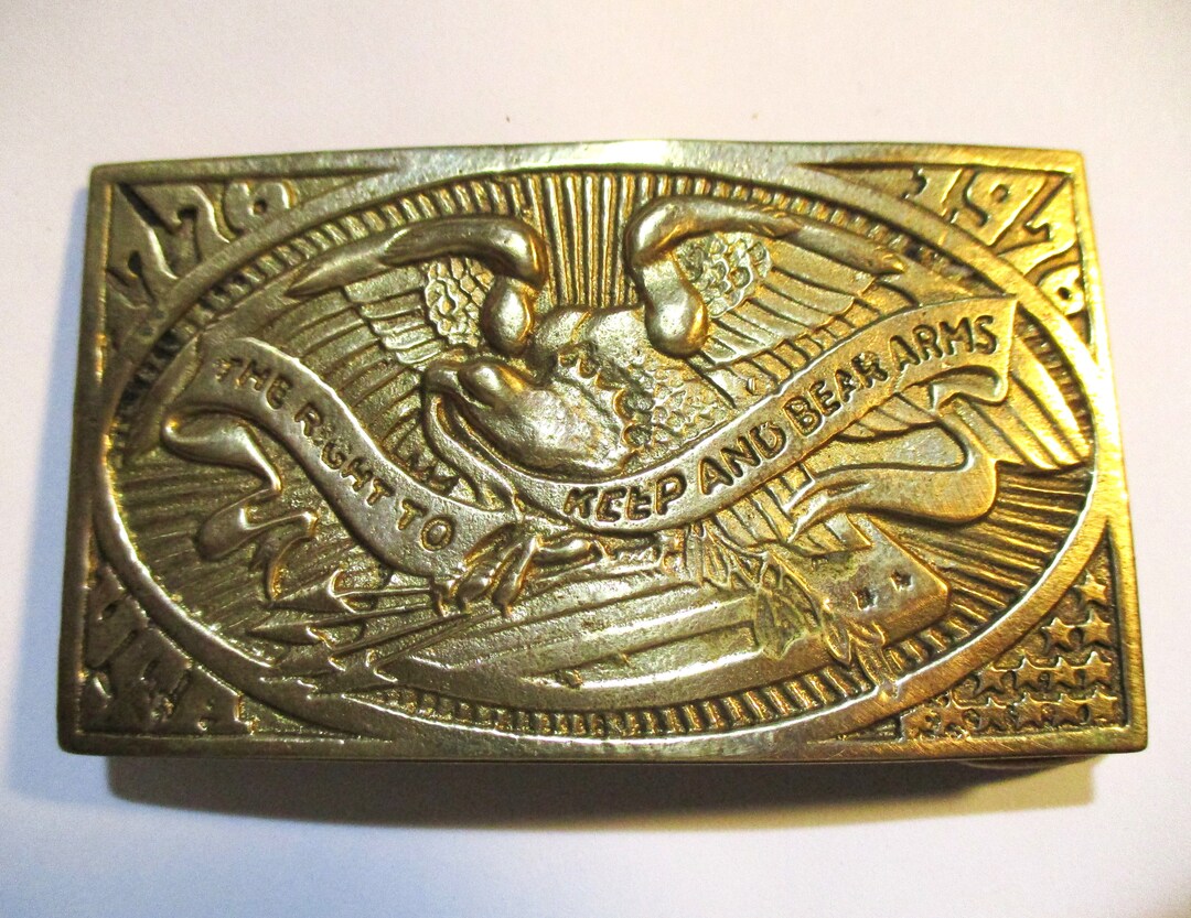 Vintage Bicentennial Cast Brass Belt Buckle American Eagle the Right to ...