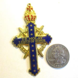 Vintage Demolay Legion of Honor Brass Cross With Enamel, Medal Award ...