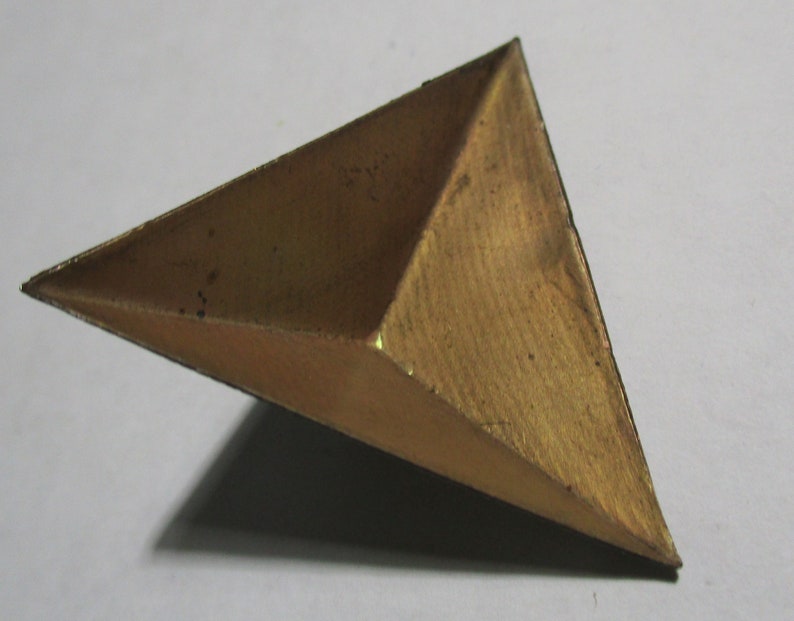 Vintage 3 Dimensional Textured Stamped Brass Triangle - Etsy
