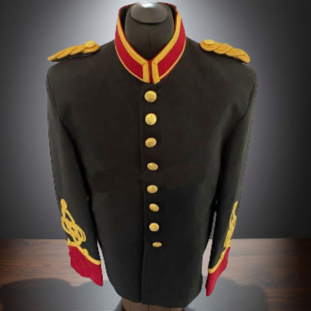 Men's Black Napoleonic Hussar Uniform Military Style Tunic Jimmie ...