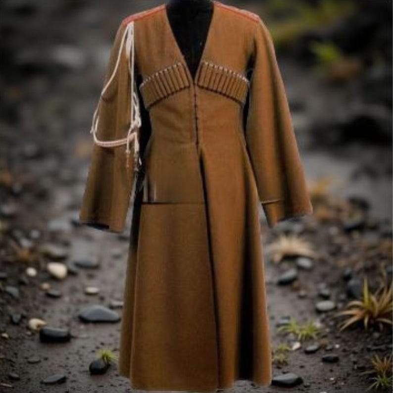 Men's Brown Wool Chokha: Georgian Cossack Dance Coat - Etsy