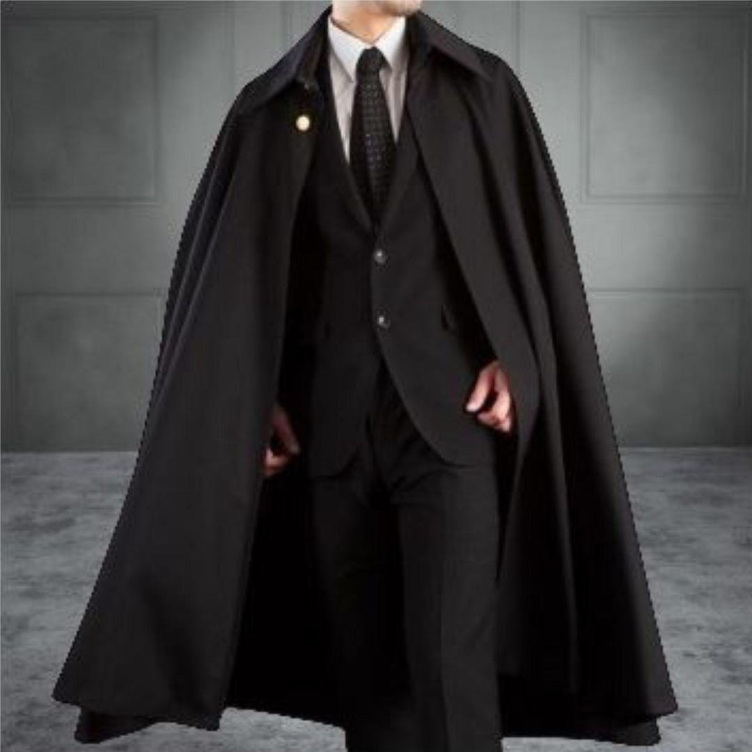 Wool Cardigan Cape Coat - Men's Long Cloak - Etsy