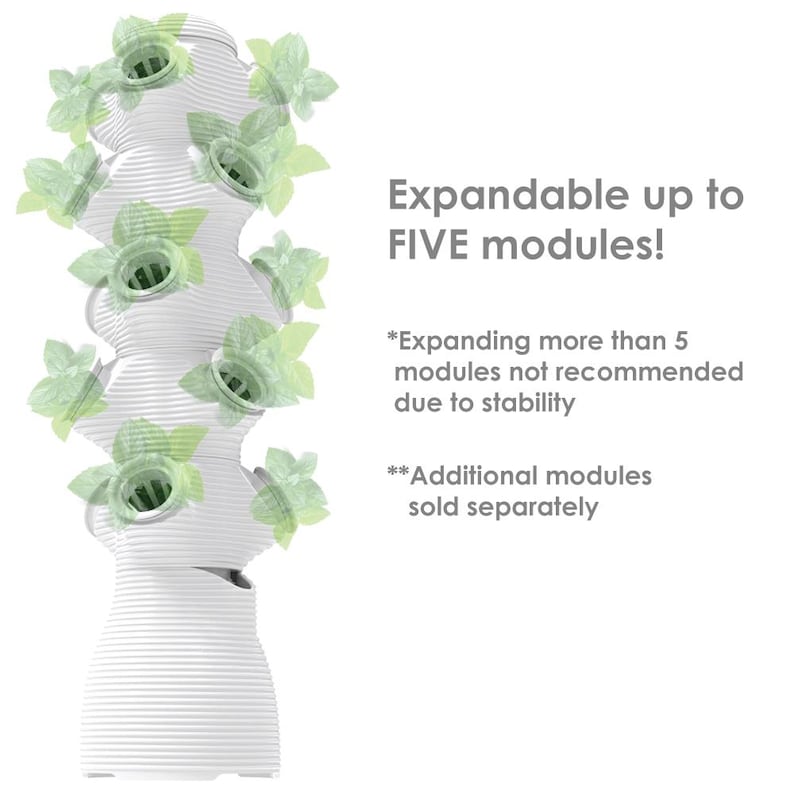 Indoor Desktop Hydroponic Herb Garden Tower | Stackable Grow System Kit ...