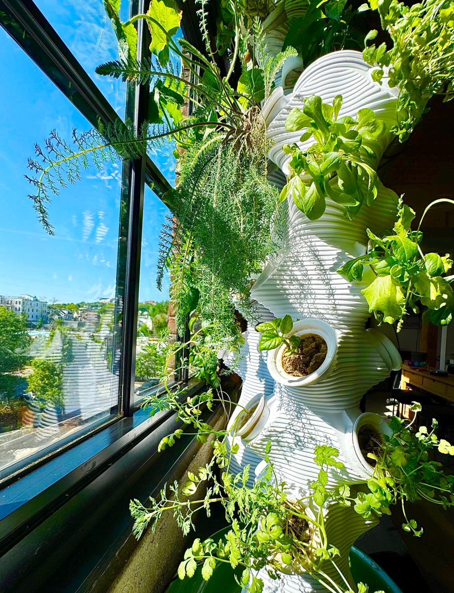 Indoor Desktop Hydroponic Herb Garden Tower | Stackable Grow System Kit ...