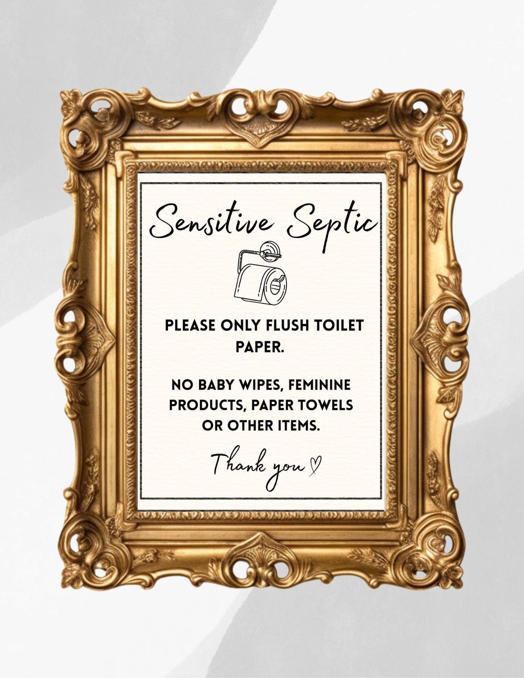 Sensitive Plumbing Sign – Airbnb Guest Bathroom Printable – Flush ...