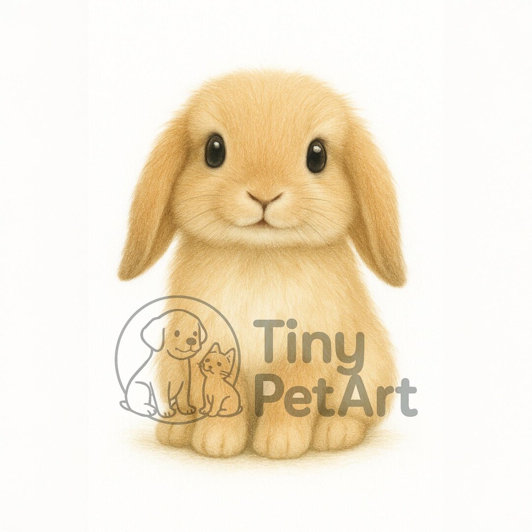 Baby Mini Lop Bunny Printable Wall Art - Smiling Baby Pet Collection ...