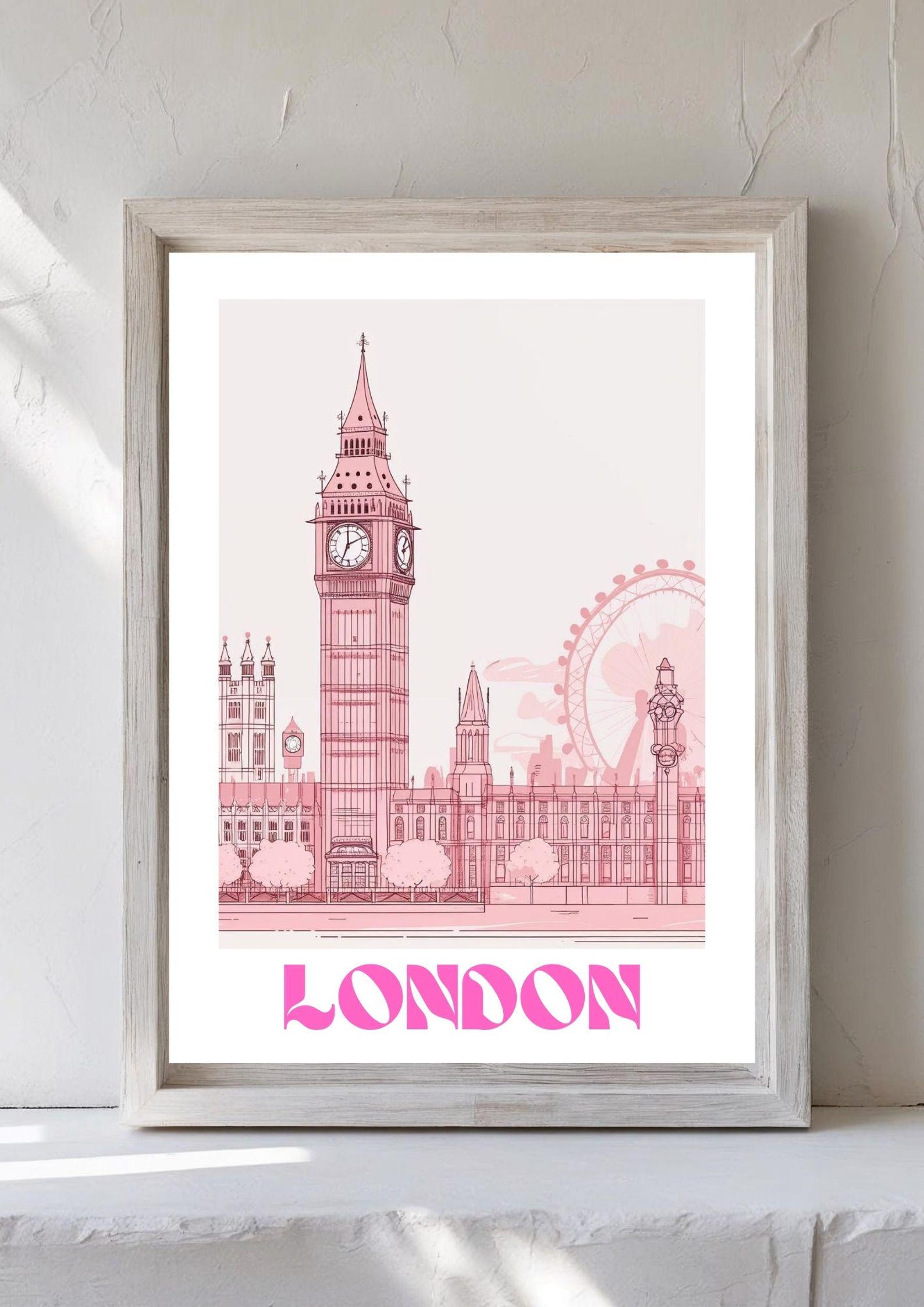 London Travel Poster, Retro London Print, Mid Century Travel Print ...