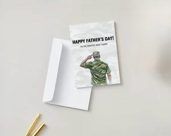 Army Dad Father’s Day Card | Printable Military Card for Veteran or ...