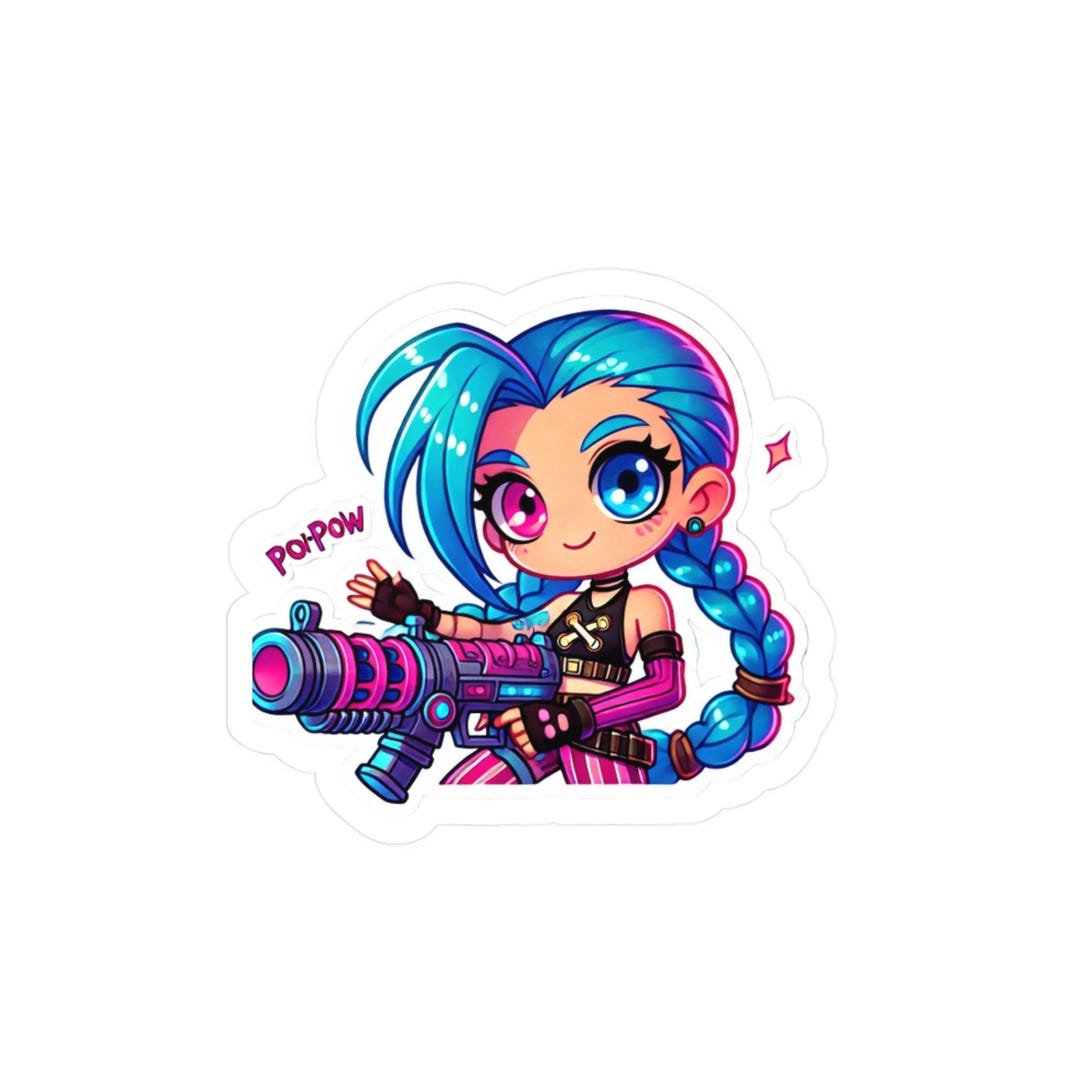 Jinx Sticker - Chibi League of Legends Vinyl Sticker | Cute Anime Gamer ...
