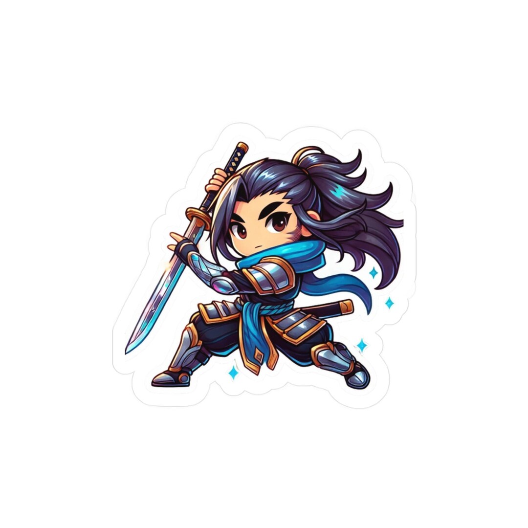 Yasuo Sticker Chibi League of Legends Vinyl Decal | Wind Samurai Anime ...