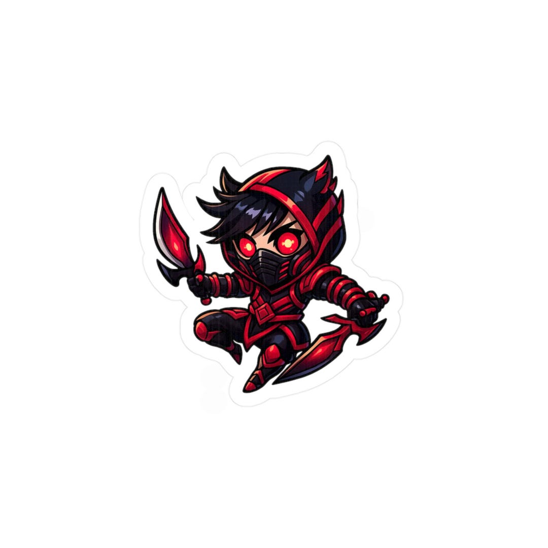 Chibi Zed Sticker Cute League of Legends Ninja Assassin Vinyl Sticker ...