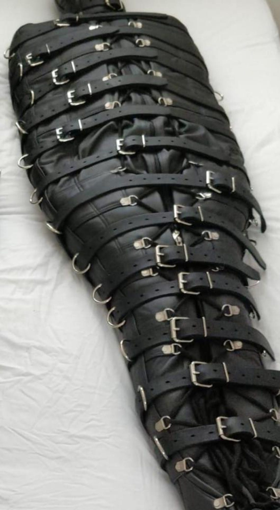 Genuine Leather Sleep Sack Body Bag With Belts – Full Body Restraint ...
