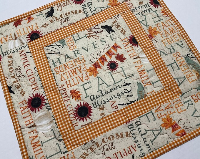Rustic Farmhouse Fall Quilted Table Topper, Fall Sunflower Quilted ...