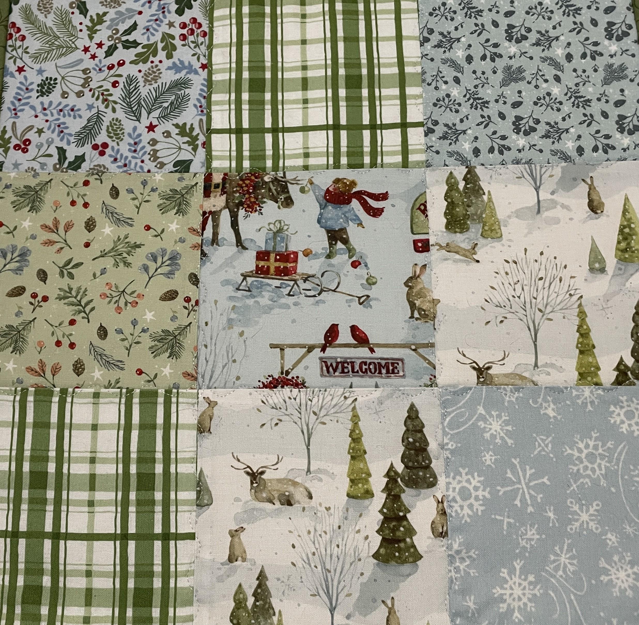 Christmas Trees Quilted Table Topper, Winter Quilted Table Runner ...
