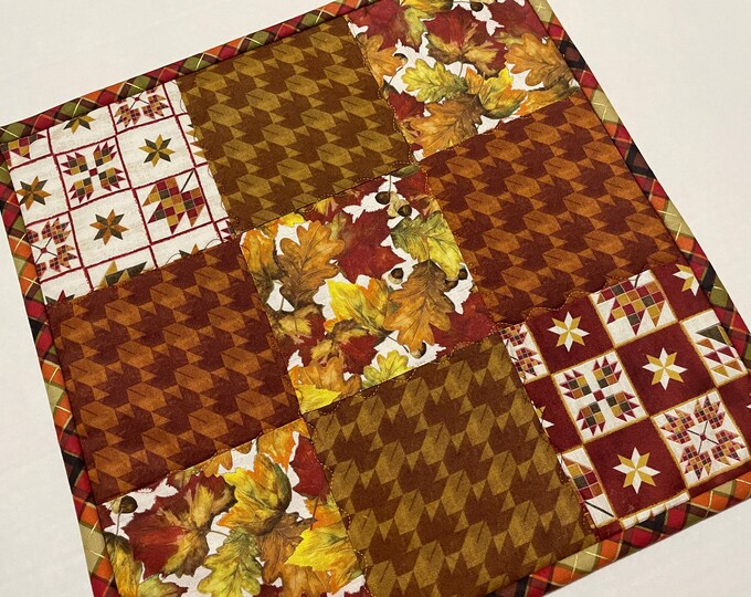 Fall Quilted Table Topper, Country Quilted Table Runner, Fall Harvest ...