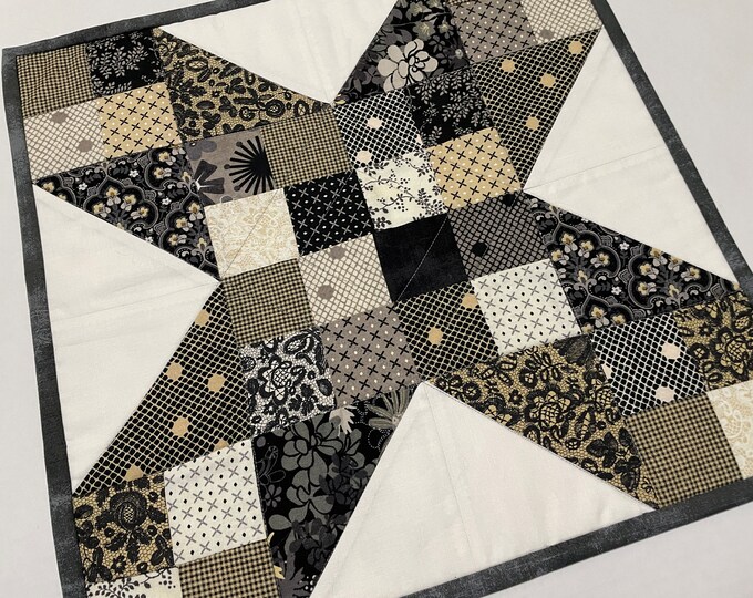Contemporary Quilted Table Runner, Quilted Table Topper, Modern Table ...