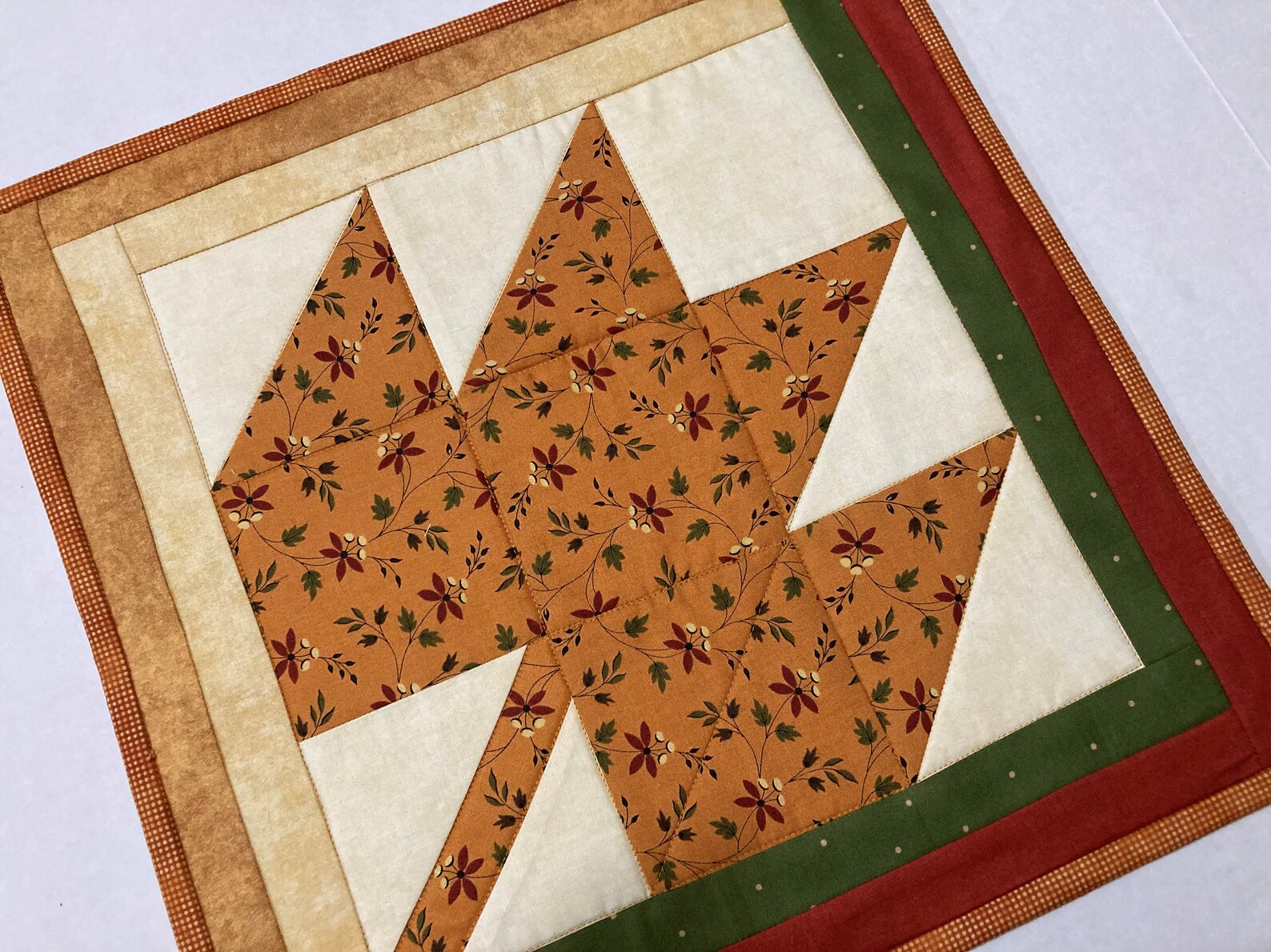 Fall Quilted Table Topper Fall Leaf Quilted Table Runner Log - Etsy