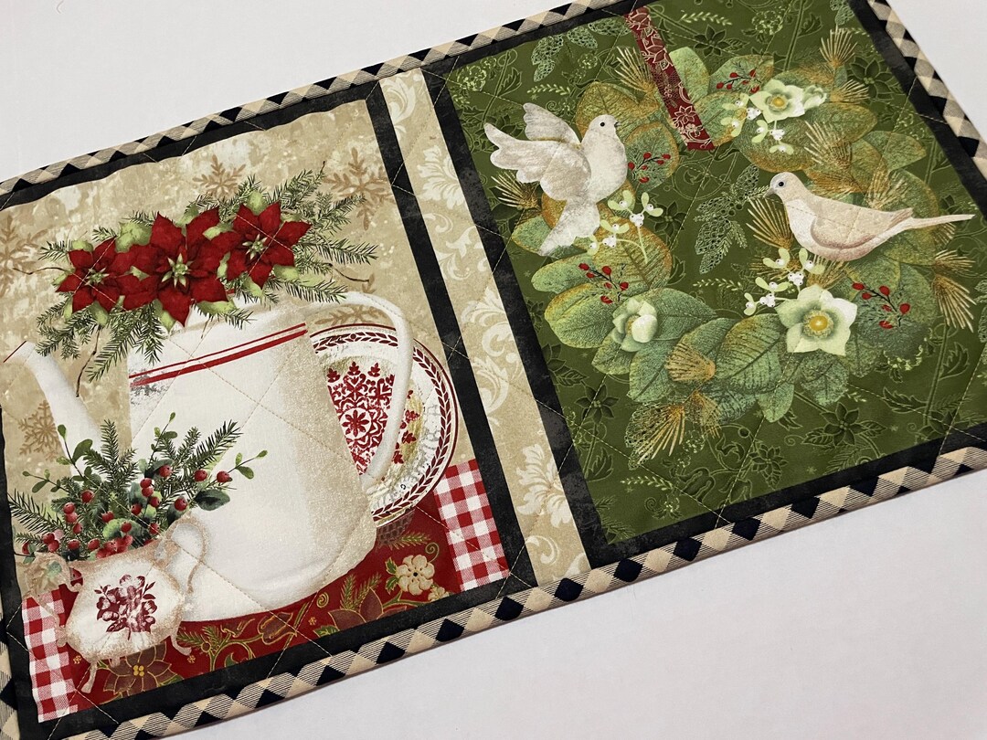 Country Christmas Quilted Table Runner, Christmas Quilted Table Runner ...