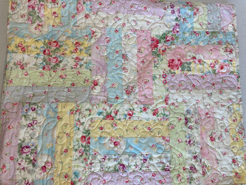 Cottage Chic Floral Lap Quilt Feminine Pastel Throw Quilt - Etsy