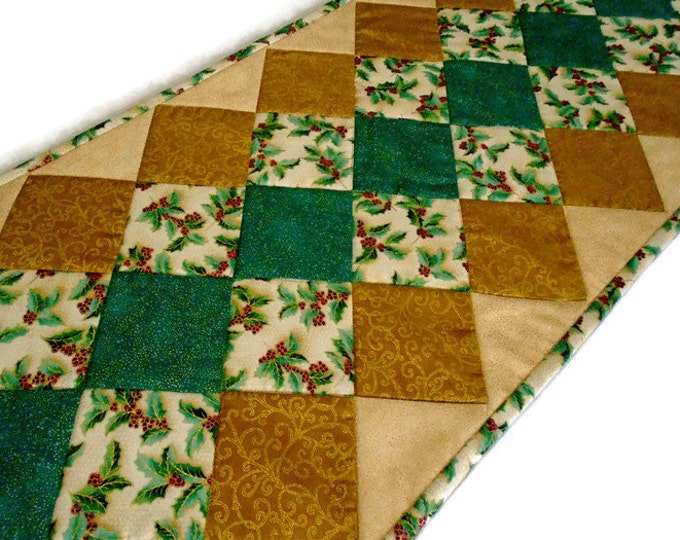 Elegant Christmas Table Runner, Quilted Christmas Table Runner, Quilted ...