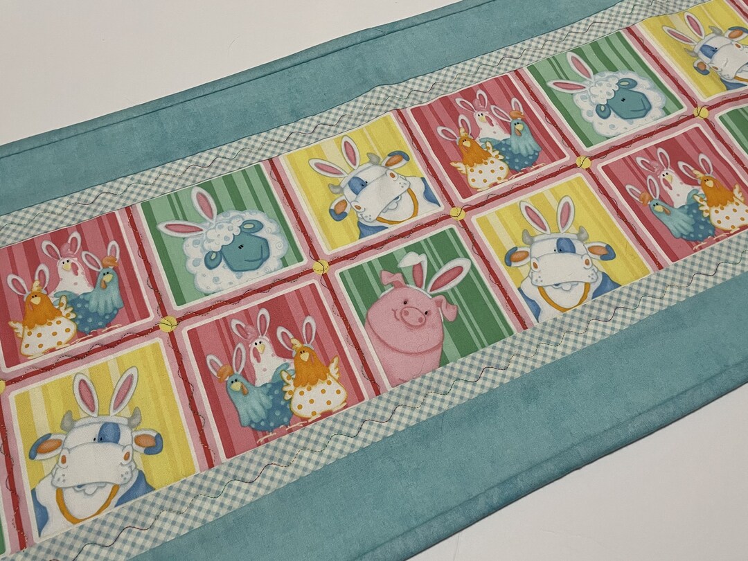 Spring Quilted Table Runner Easter Decor Easter Bunny - Etsy