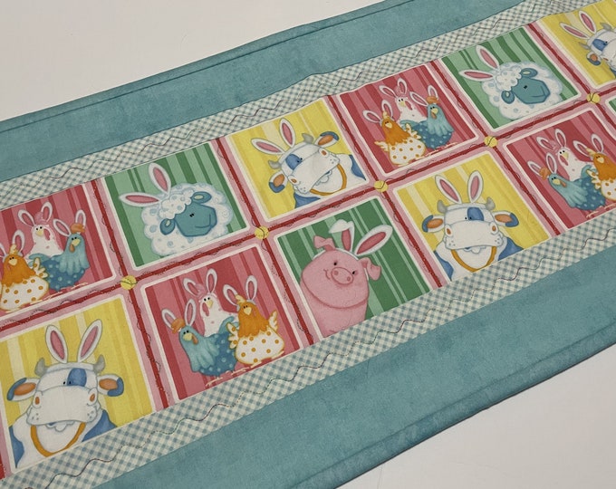 Spring Quilted Table Runner, Easter Decor, Easter Bunny Quilted Table ...
