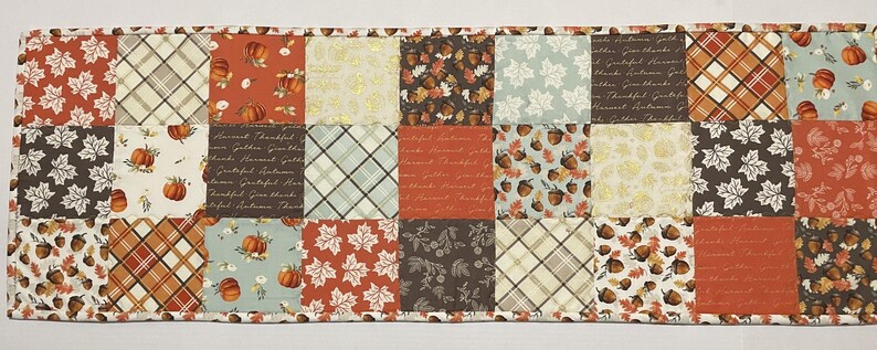 Quilted Fall Table Runner: Shades of Autumn, Thanksgiving Decor (14" X ...