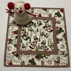 Christmas Quilted Table Runner, Snowman Table Runner, Reindeer Quilt ...