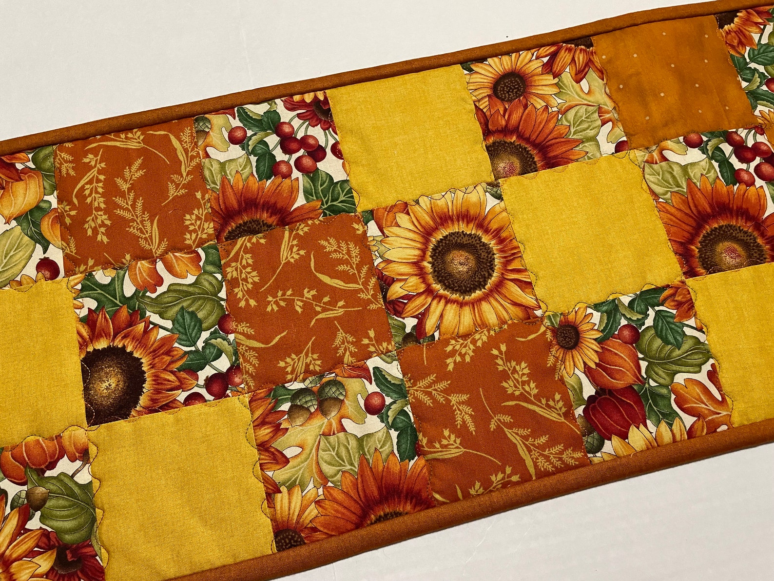Fall Sunflowers Quilted Table Runner Long Quilted Table - Etsy
