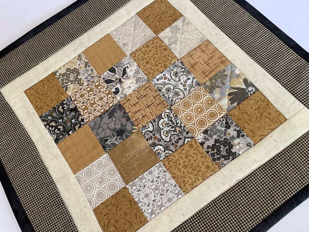 Contemporary Quilted Table Runner, Quilted Table Topper, Modern Table ...