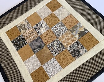 Contemporary Quilted Table Runner, Quilted Table Topper, Modern Table ...