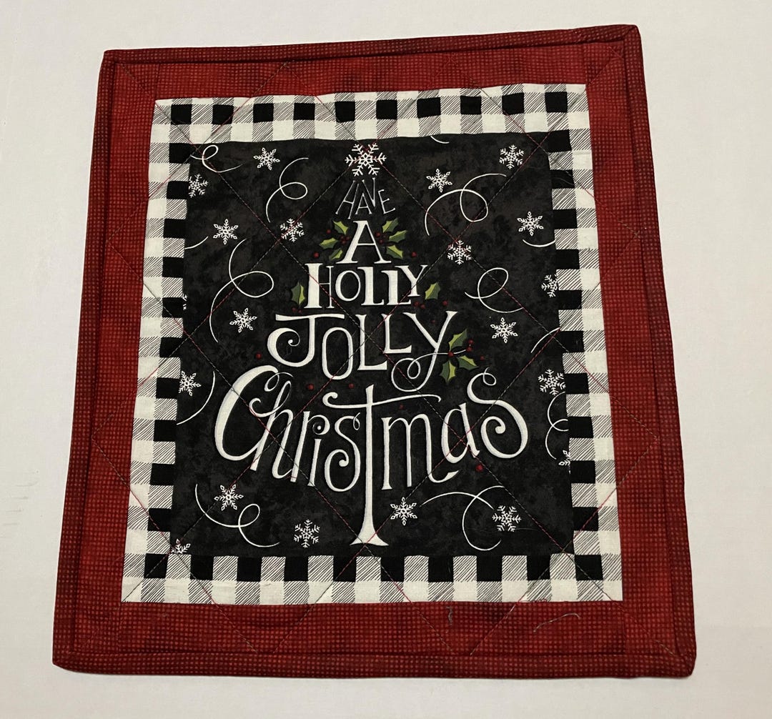 Christmas Quilted Table Topper, Winter Quilted Table Runner, Country ...