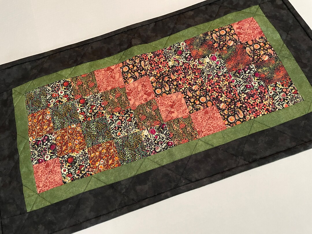 Contemporary Quilted Table Runner, Patchwork Quilted Table Topper ...