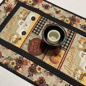 Rustic Farmhouse Quilted Table Runner Fall Sunflowers Table - Etsy