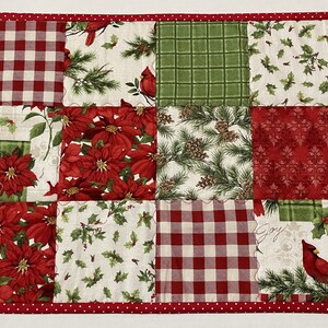 Red Cardinals Quilted Table Runner, Winter Birds Quilted Table Runner ...