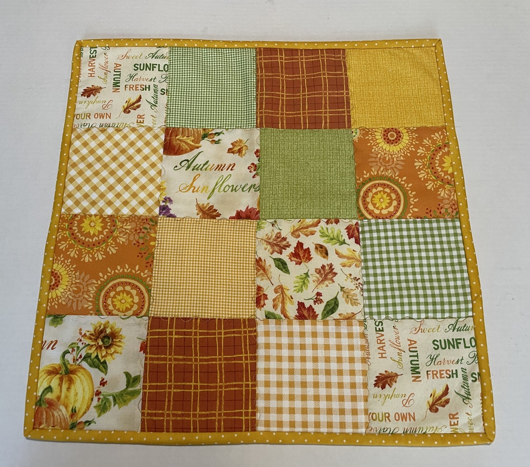 Fall Quilted Table Topper, Rustic Country Table Runner, Fall Summer ...