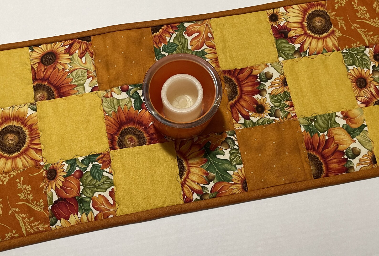 Fall Sunflowers Quilted Table Runner Long Quilted Table - Etsy