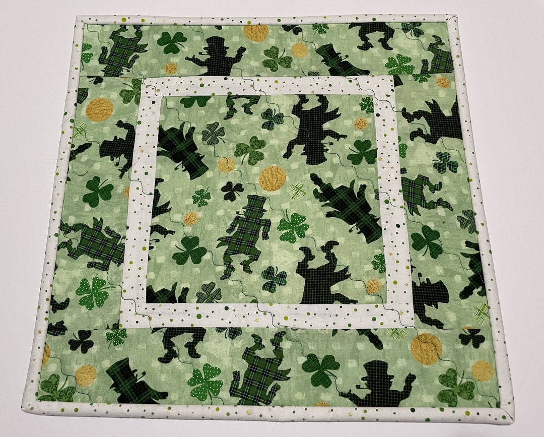 St. Patricks Day Table Topper, Irish Quilted Table Runner, Dancing ...