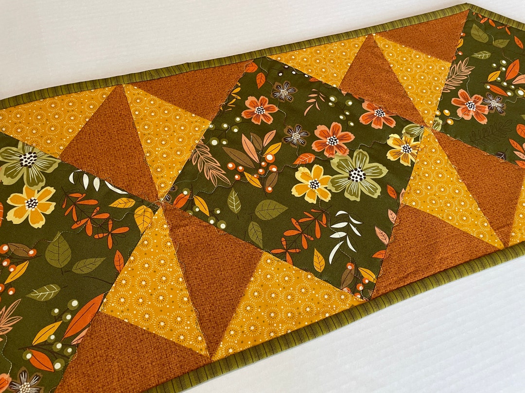 Fall Quilted Table Runner, Country Farmhouse Table Runner, Fall Autumn ...