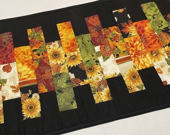 Elegant Fall Quilted Table Topper, Sunflower Quilted Table Runner ...