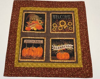 Rustic Fall Quilted Table Topper, Sunflower Quilted Table Runner, Fall ...