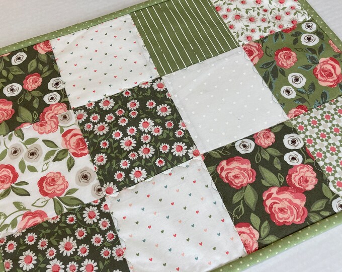 Patchwork Quilted Table Runner, Summer Quilted Table Topper, Spring ...