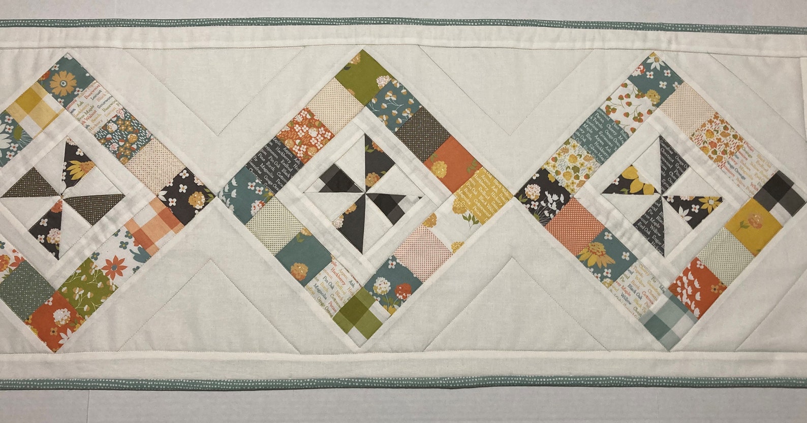 Quilted Table Runner Pinwheel Table Runner Patchwork Quilted - Etsy