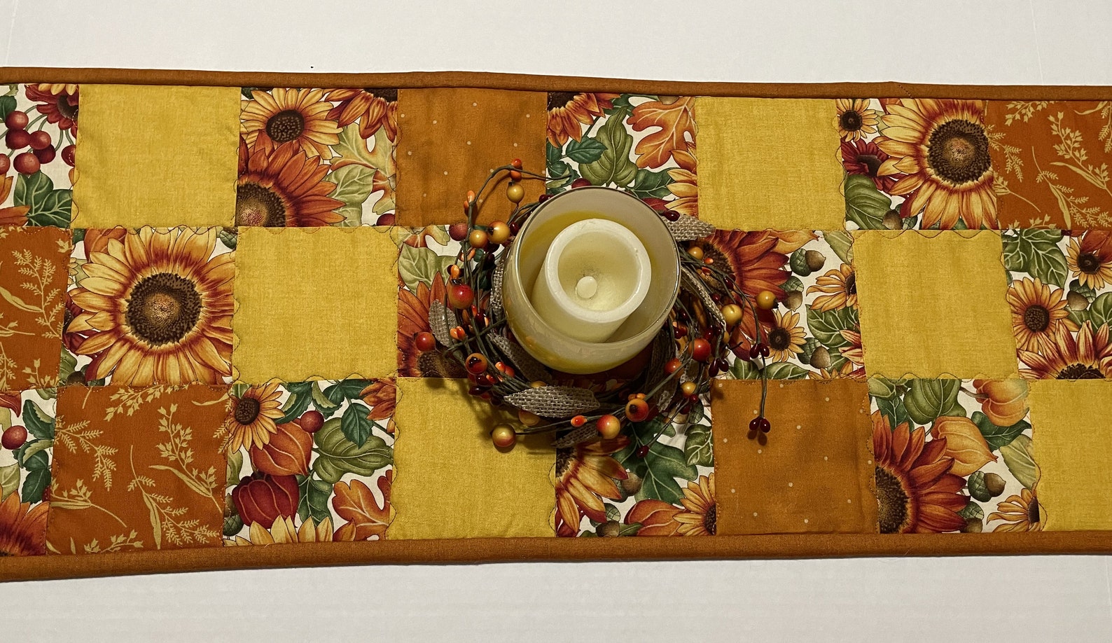 Fall Sunflowers Quilted Table Runner Long Quilted Table - Etsy